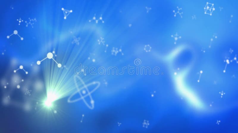Glowing Light and Molecular Structure Patterns on Abstract Blue ...