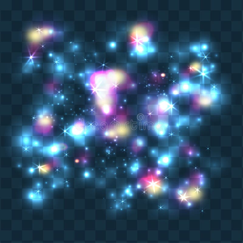 Glowing Light Particles. Double Exposure Space. Glowing Light. Shiny ...