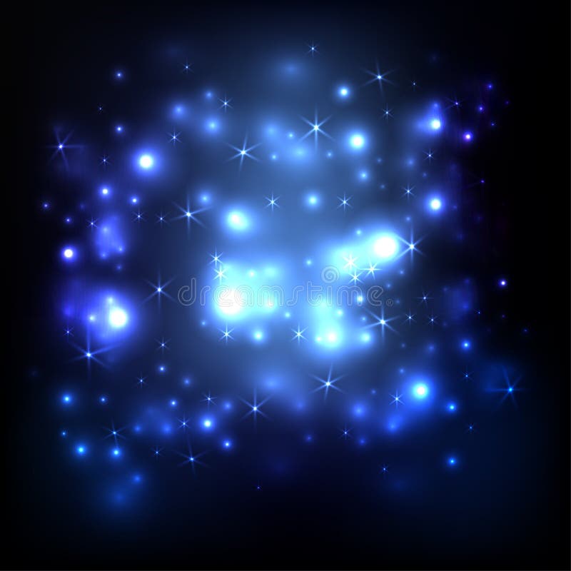 Glowing Light Particles. Double Exposure Space. Glowing Light. Shiny ...