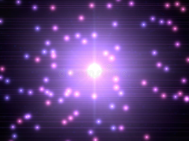 Glowing Light Sources and Big Source on Center Stock Illustration ...