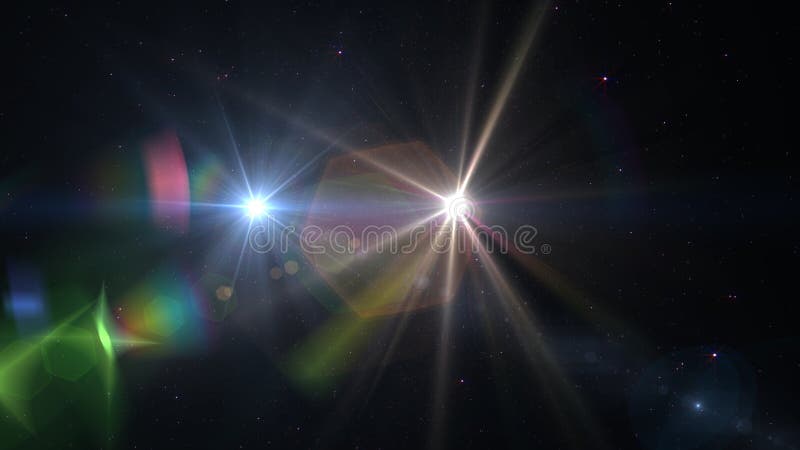 Glowing Light with Stars, Flares and Rays in Outer Space Stock ...