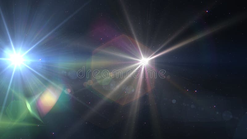 Glowing Light with Stars, Flares and Rays in Outer Space Stock ...