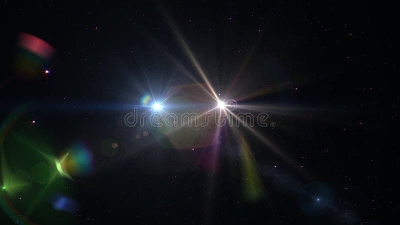 Glowing Light with Stars, Flares and Rays in Outer Space Stock ...