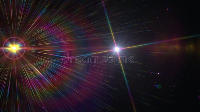 Glowing Light with Stars, Flares and Rays in Outer Space Stock ...