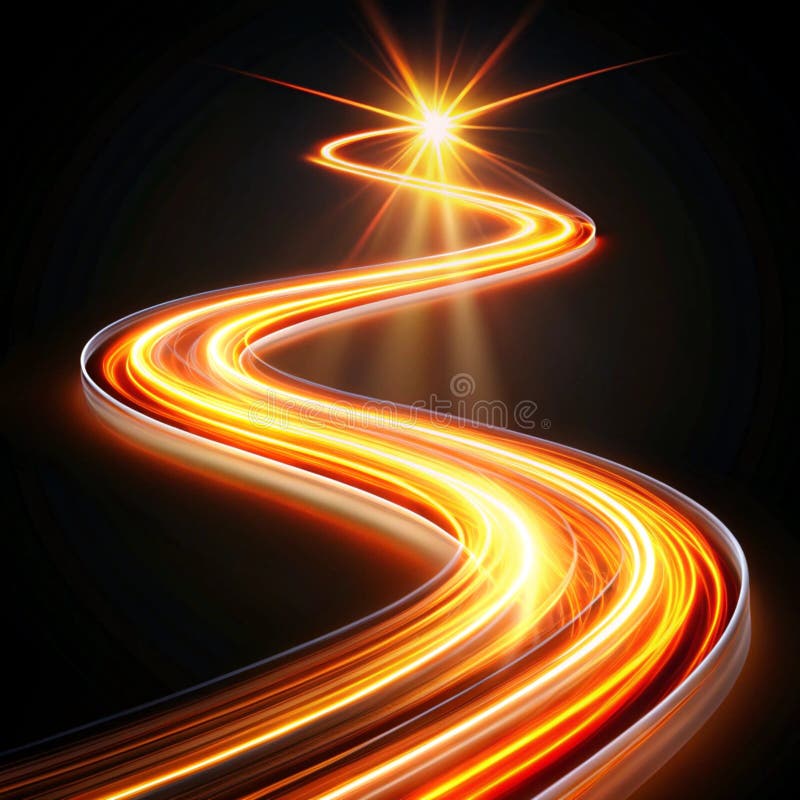 Glowing Light Trail Symbolizing Progress and Innovation Stock ...