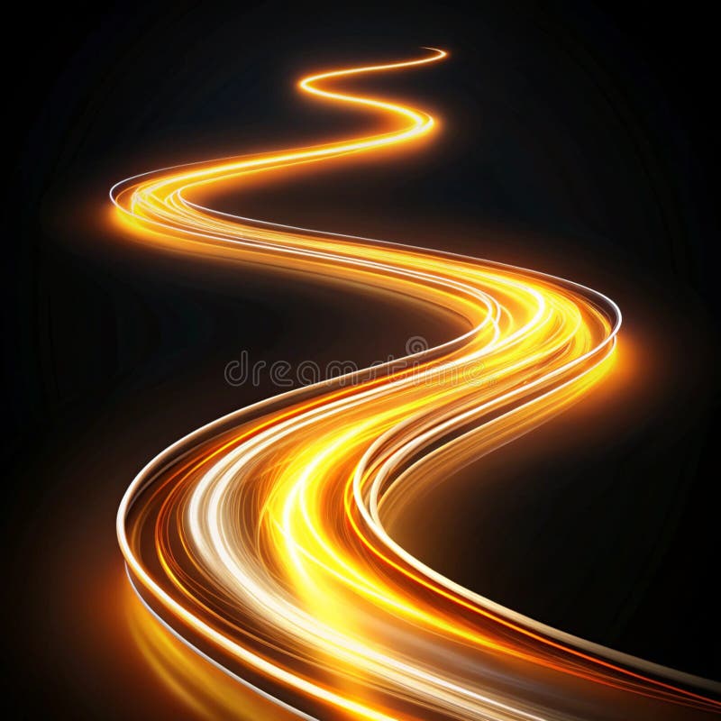 Glowing Light Trail Symbolizing Progress and Innovation Stock ...