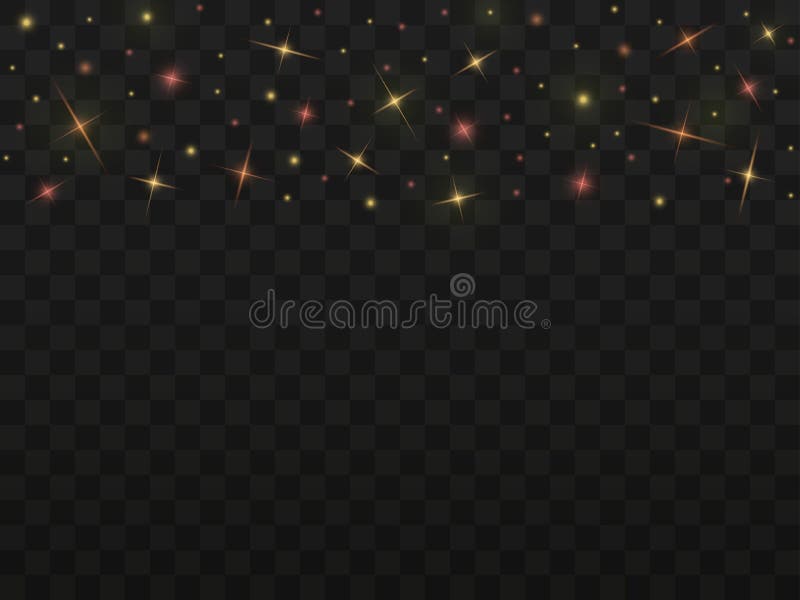 Glowing Light on a Transparent Background. Shiny Particles. Magic ...