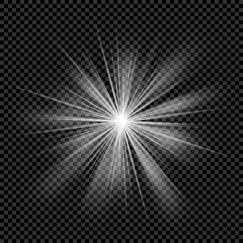 Glowing Light Transparent Burst. Vector Sunlight Background with Ray ...