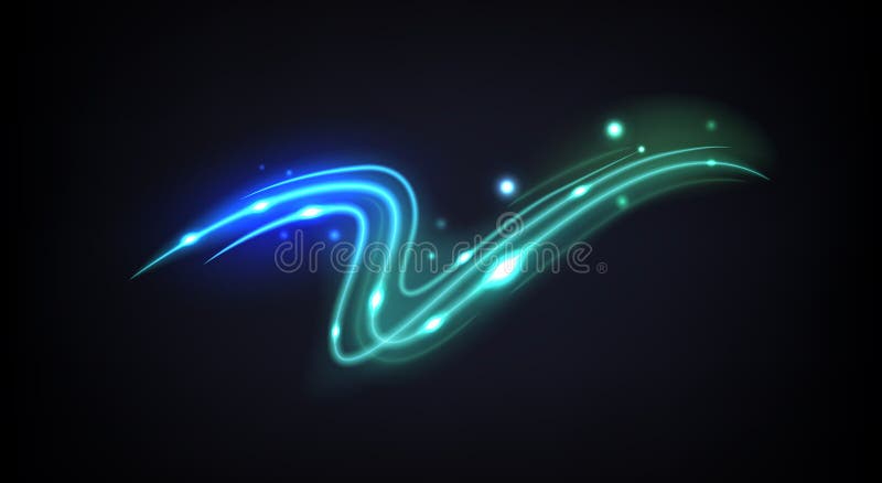 Glowing Light Wave, Graphic Luminous Undulating Pattern, Conveying ...