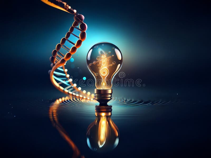 A Glowing Lightbulb, Containing Musical Notes, Sits on a Reflective ...