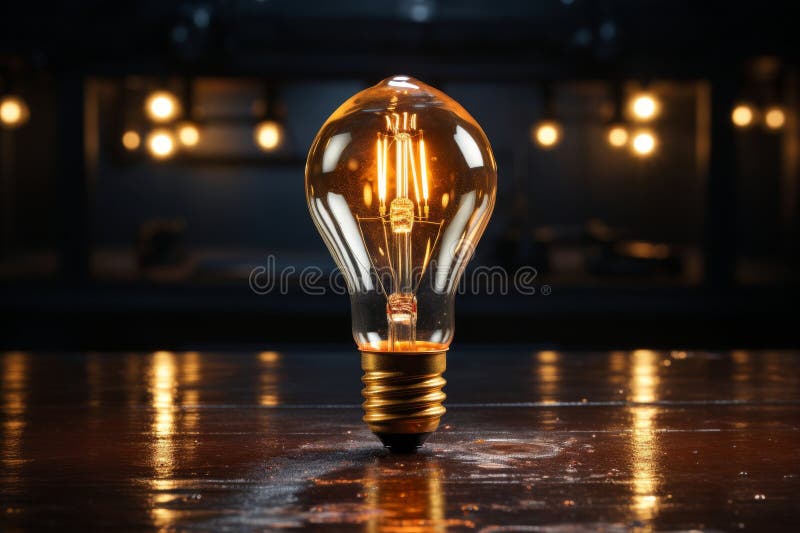 Glowing Lightbulb on Dark Background - Symbolizing Brilliant Idea or ...