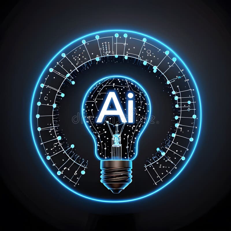 AI Concept Lightbulb Illustration Stock Image - Image of illumination ...