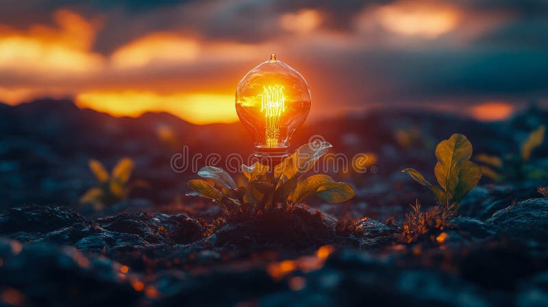 A Glowing Lightbulb in Focus, Symbolizing Creativity, Ideas, and ...