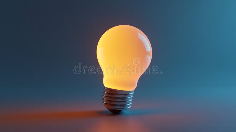 Glowing Lightbulb Gradient Background Illuminating Innovation Stock ...