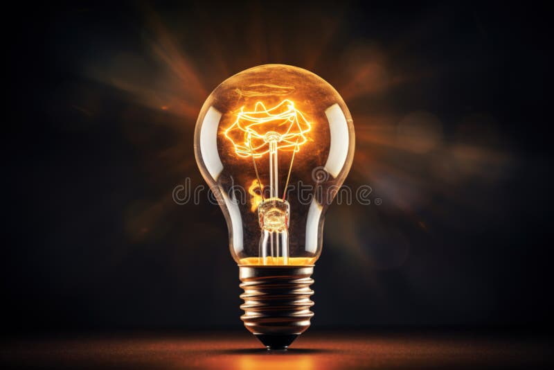 Glowing Lightbulb. Metaphor for Having an Idea Stock Illustration ...