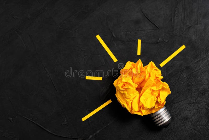 Light Bulb Symbol Made from Crumpled Paper Ball Stock Photo - Image of ...