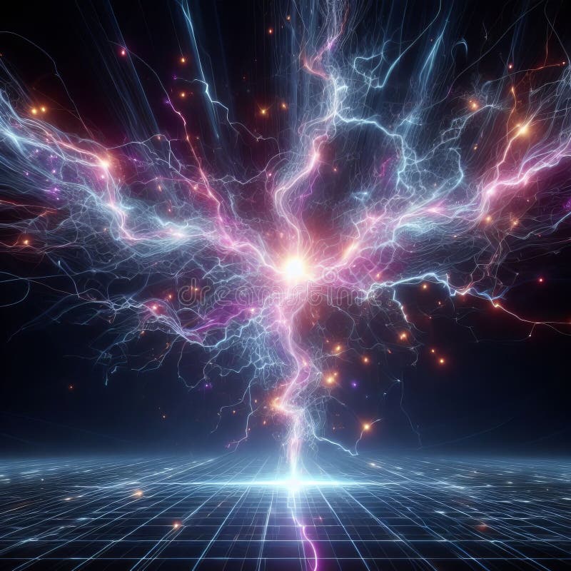 56 120. Glowing Lightning Bolt Effect_ a Glowing, Elec Stock Image ...
