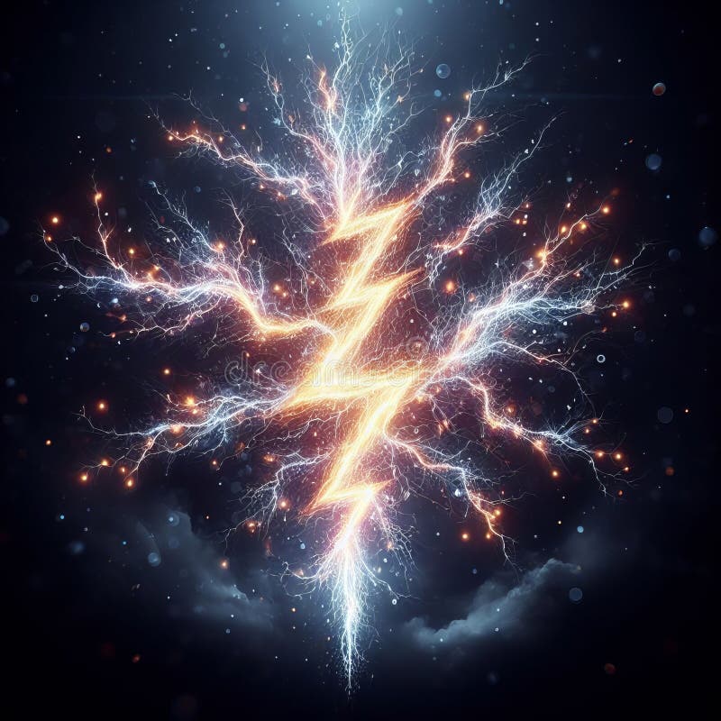 57 120. Glowing Lightning Bolt Effect_ a Glowing, Elec Stock ...