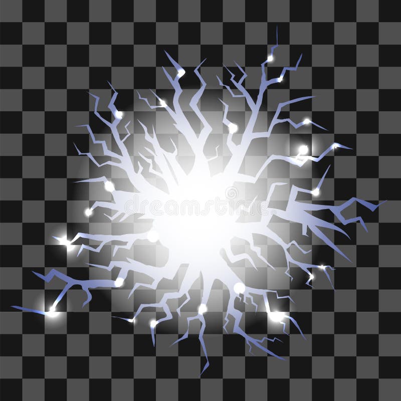 Glowing Lightning Cracks for Disaster Design Stock Vector ...