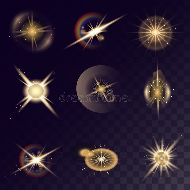 Glowing Lights Effect, Flare, Explosion and Stars. Special Effect ...