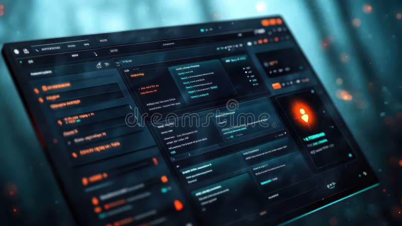 Glowing Lights on Computer Screen, Abstract Visual Effects and Modern ...