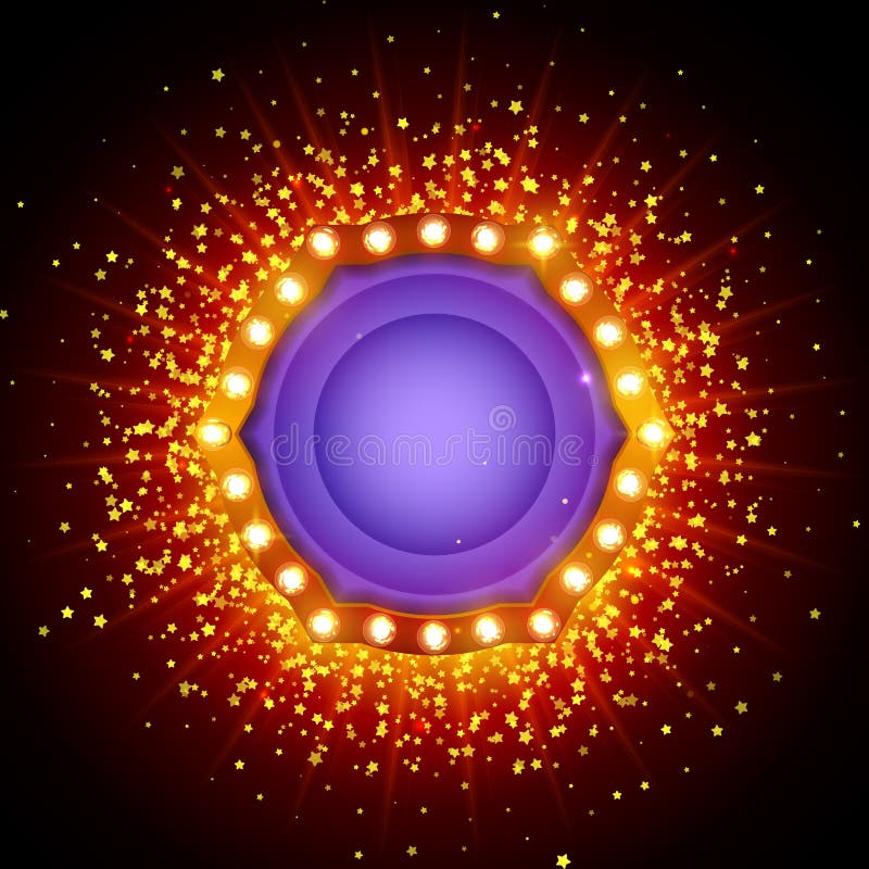 Glowing Lights Retro Frame for Advertising Design Stock Vector ...