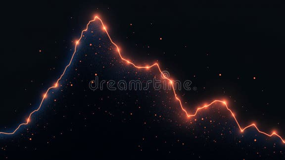 Glowing Line Chart on Black Background, Abstract Design, Finance ...