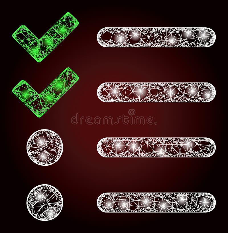 Glowing Linear Mesh Check List with Glare Spots Stock Vector ...