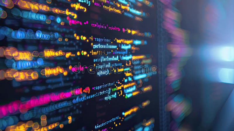 Glowing Lines of Code on Dark Backdrop, 4K Animated Video Looping Stock ...