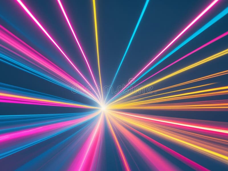 Glowing Lines of Colorful Energy Create an Abstract Motion Design Stock ...