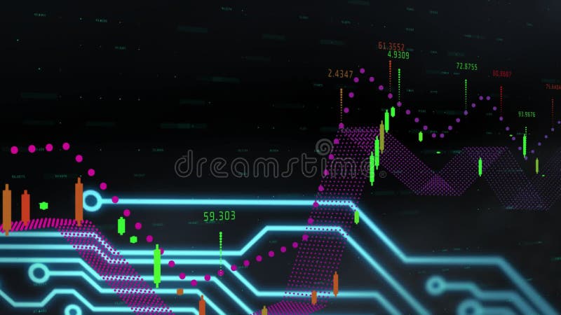 Glowing Lines and Data Points Creating Animation on Digital Financial Chart Stock Video - Video ...