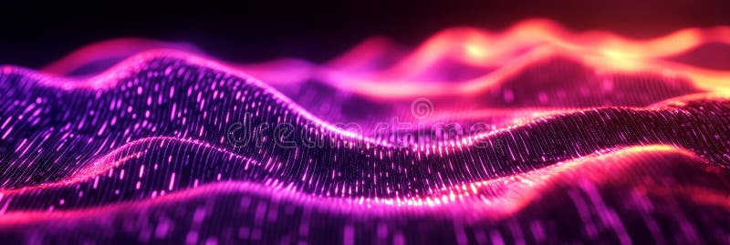 Glowing Lines Digital Data Flow Abstract Digital Art Depicting Flowing ...