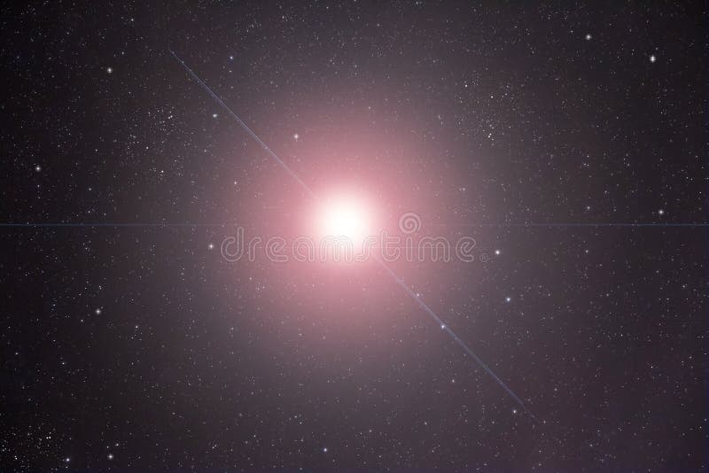 Glowing Little Red Star in the Universe Stock Illustration ...