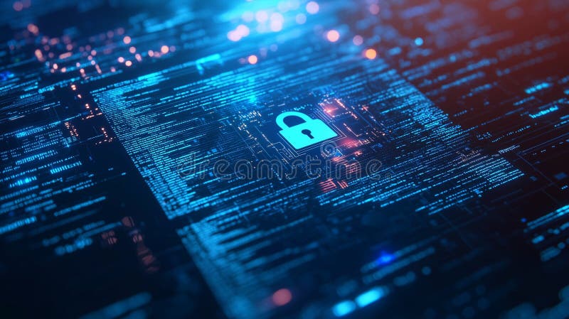 Document Encryption Featuring a Digital Document Icon with a Lock Symbol Overlaid on it Stock ...