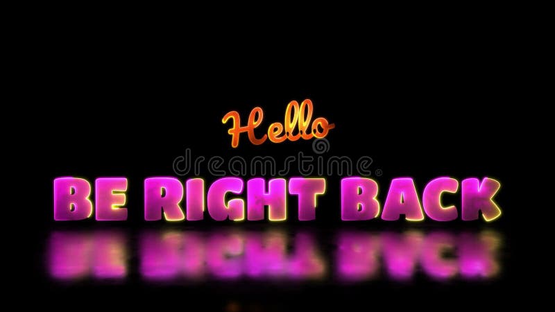 Be Right Back Word Letter Effect Scattered Swirling, Black Background ...