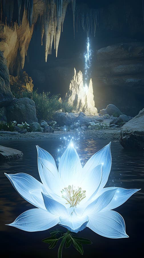 Glowing Ethereal Lotus Flower Mystical Setting Stock Photos - Free ...