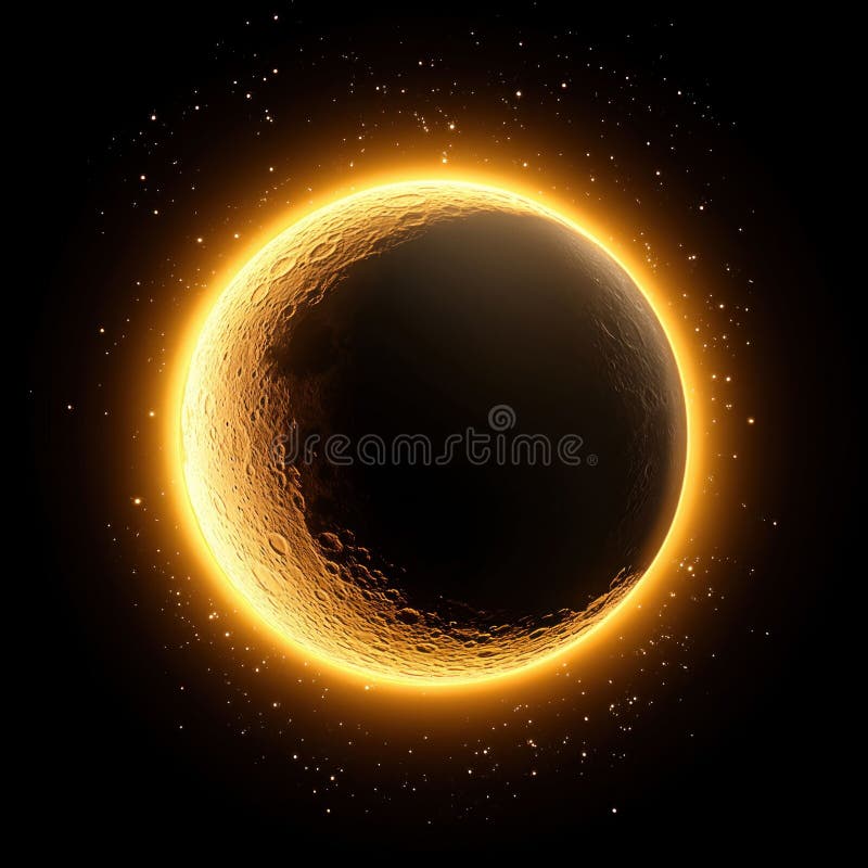 Glowing Lunar Eclipse with Starry Background Stock Illustration ...