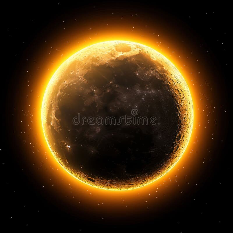 Glowing Lunar Eclipse with Starry Background Stock Illustration ...