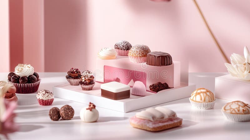 Glowing Luxury Dessert Box Subscription Flyer Stock Photos - Free ...