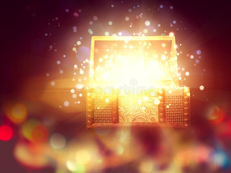 Glowing Magic Box stock illustration. Illustration of light - 103777320