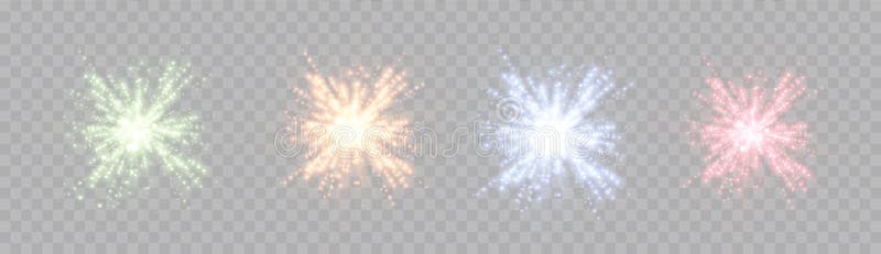 Glowing Magic Sparkles. Glittering Dots, Particles and Stars. Glow ...