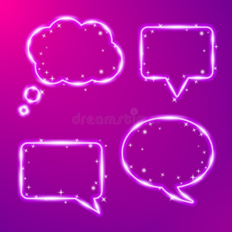 Glowing Magical Chat Bubbles Stock Vector - Illustration of glowing ...
