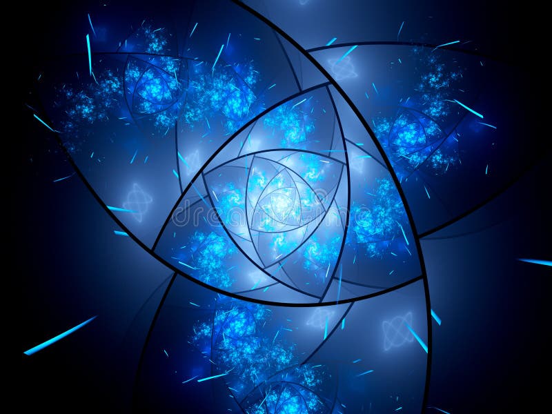 Glowing Magical Stained Glass Fractal in Space Stock Illustration ...