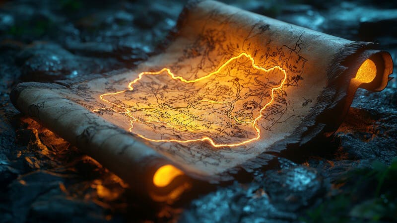 Glowing Map stock illustration. Illustration of surface - 335166547