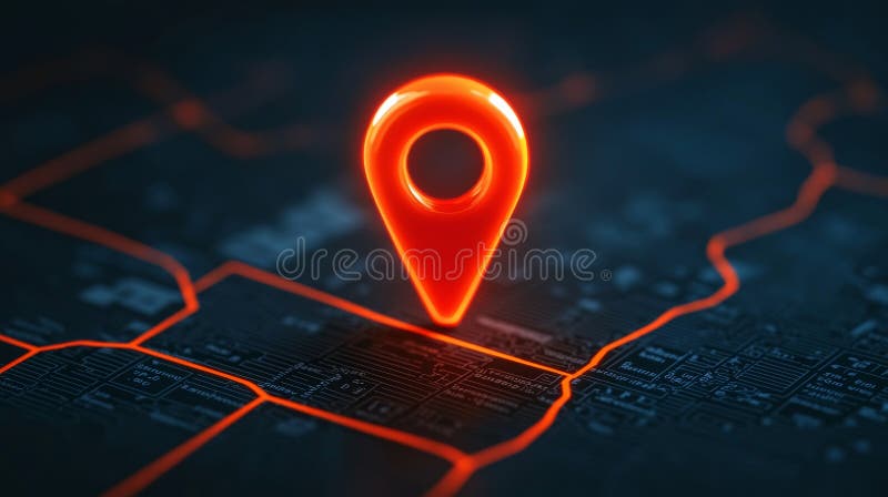 Glowing Map Pointer Icon for Scavenger Hunt Adventure and Navigation ...