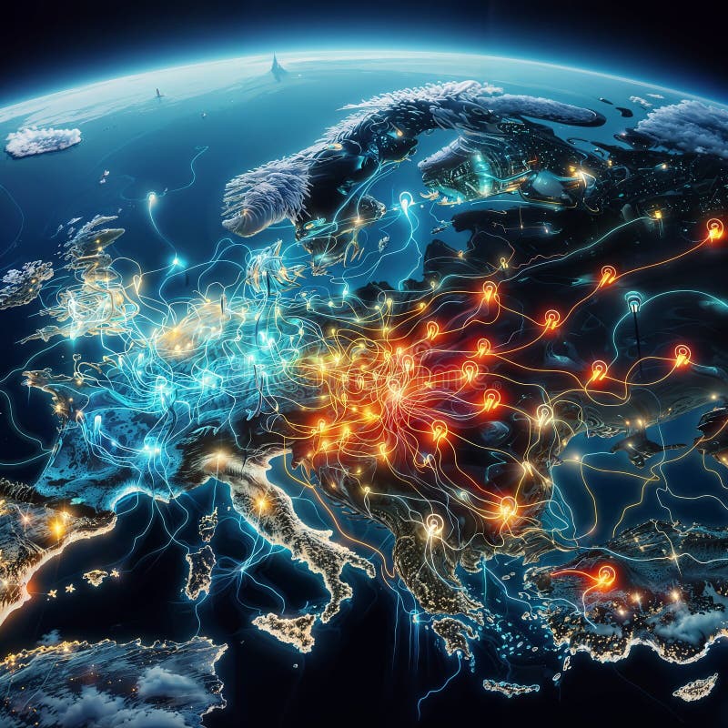 Glowing Map Reveals Europe S Electric Network, Pulsating with Dynamic ...