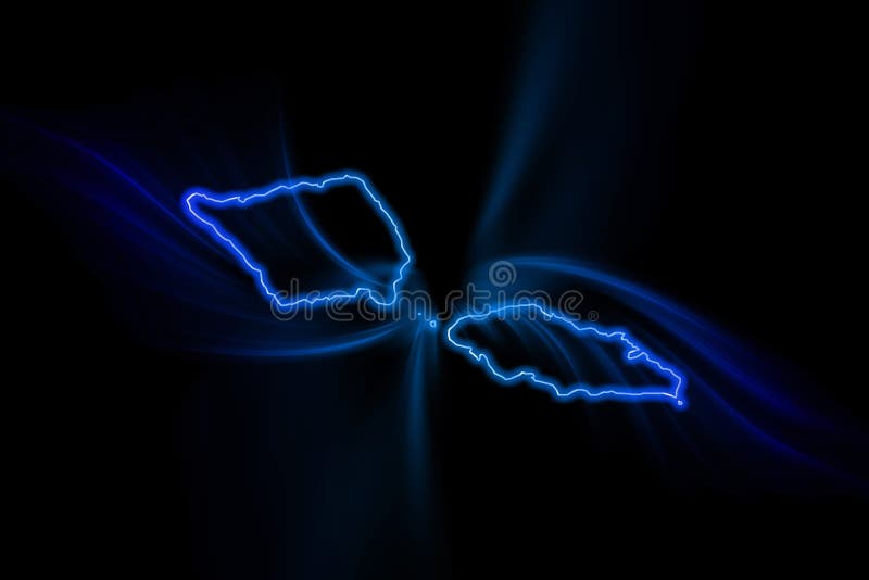 Glowing Map of Samoa, Modern Blue Outline Map Stock Illustration ...