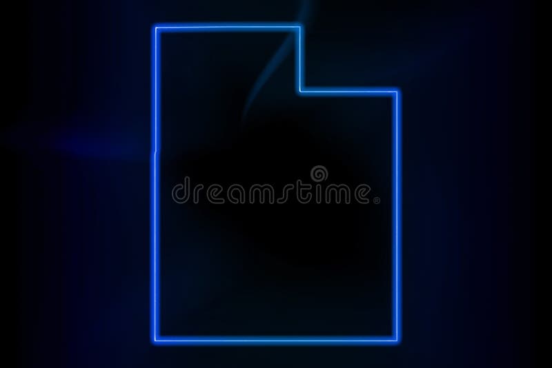 Glowing Map of Utah, Modern Blue Outline Map Stock Illustration ...