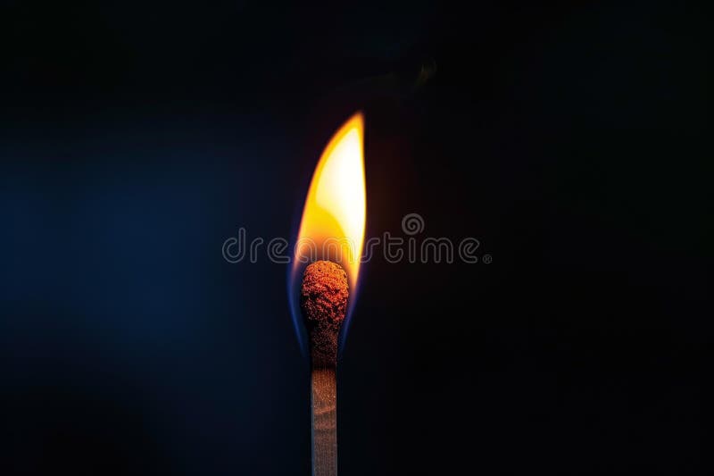 Glowing Matchstick on Dark Background Stock Photo - Image of object ...
