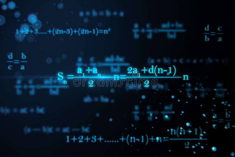 Glowing Mathematical Formulas on Wallpaper. Education, Knowledge and ...